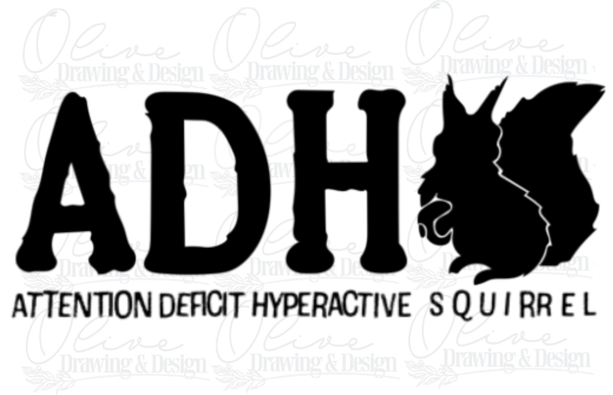 ADHD Squirrel SVG & JPG, Adhd Awareness Digital Image, Neuro Divergent ...