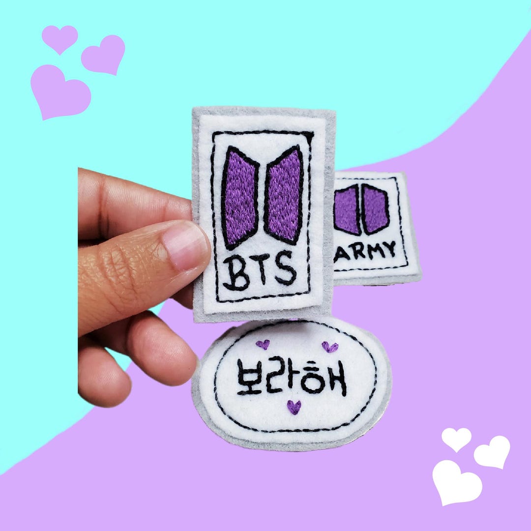 BTS and ARMY Felt Iron on Patch Set • Hand Embroidered Patches • OT7 ...