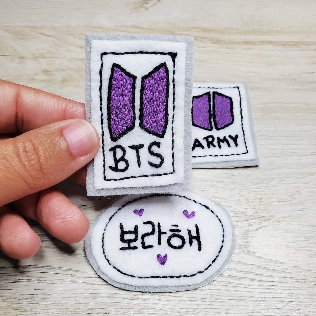 RETIRING DESIGN BTS and Army Felt Iron on Patch Set Handmade Felt ...