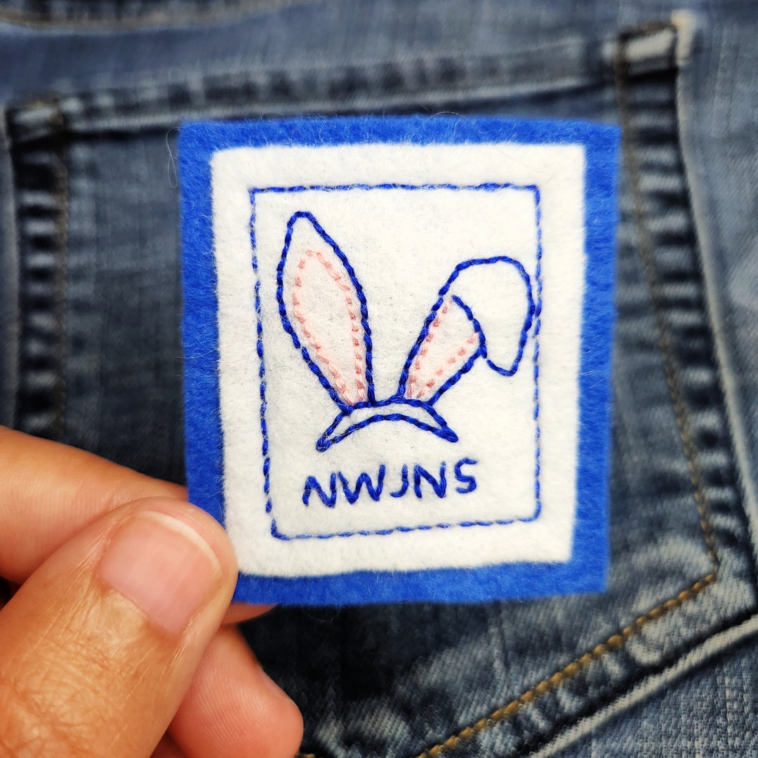 New Jeans Bunny Ears Patch Felt Iron on Patch Hand - Etsy