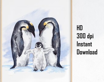Emperor Penguins Digital Print - Etsy