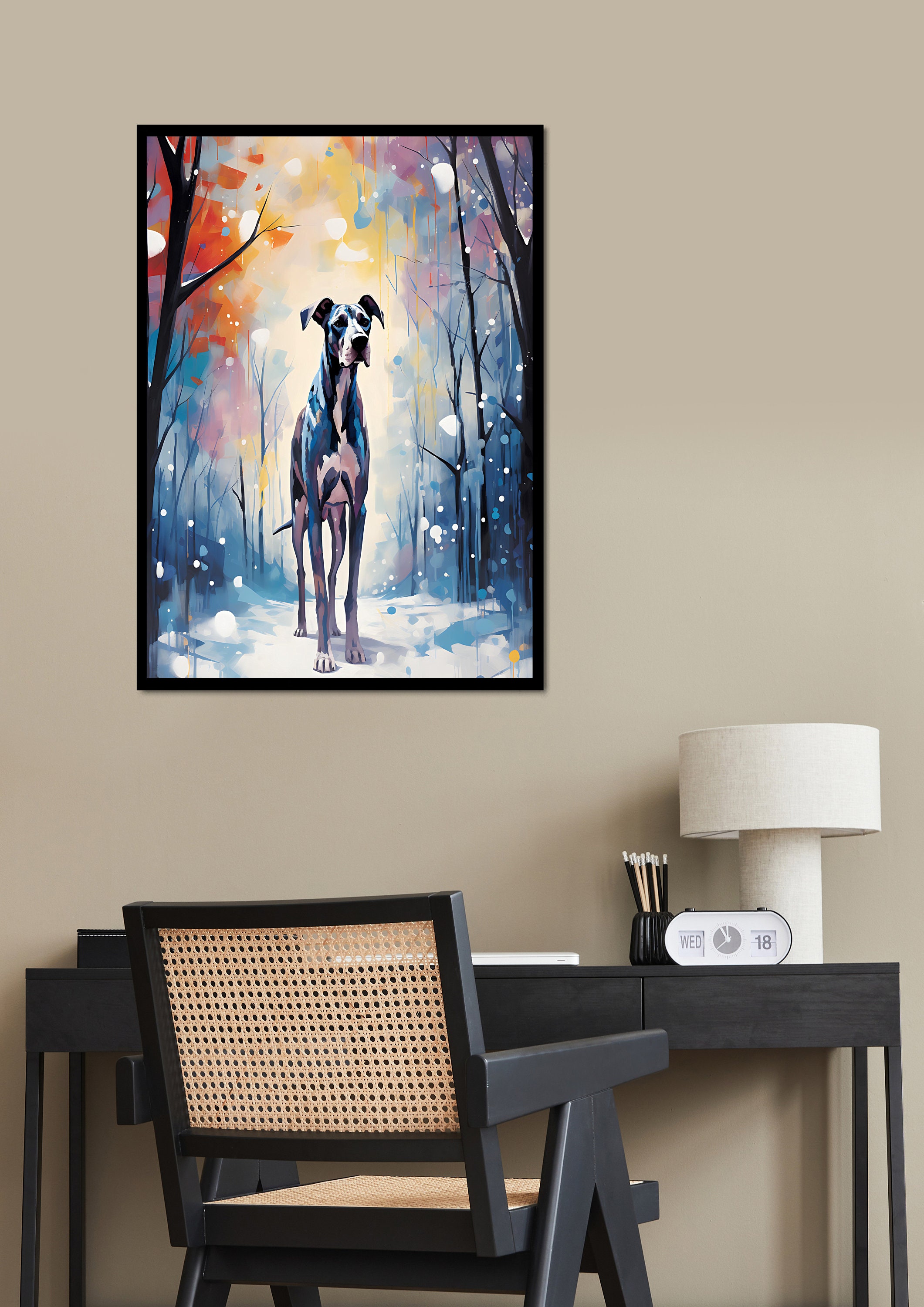 Great Dane Wall Art, Great Dane Art Print, Great Dane Painting, Great ...