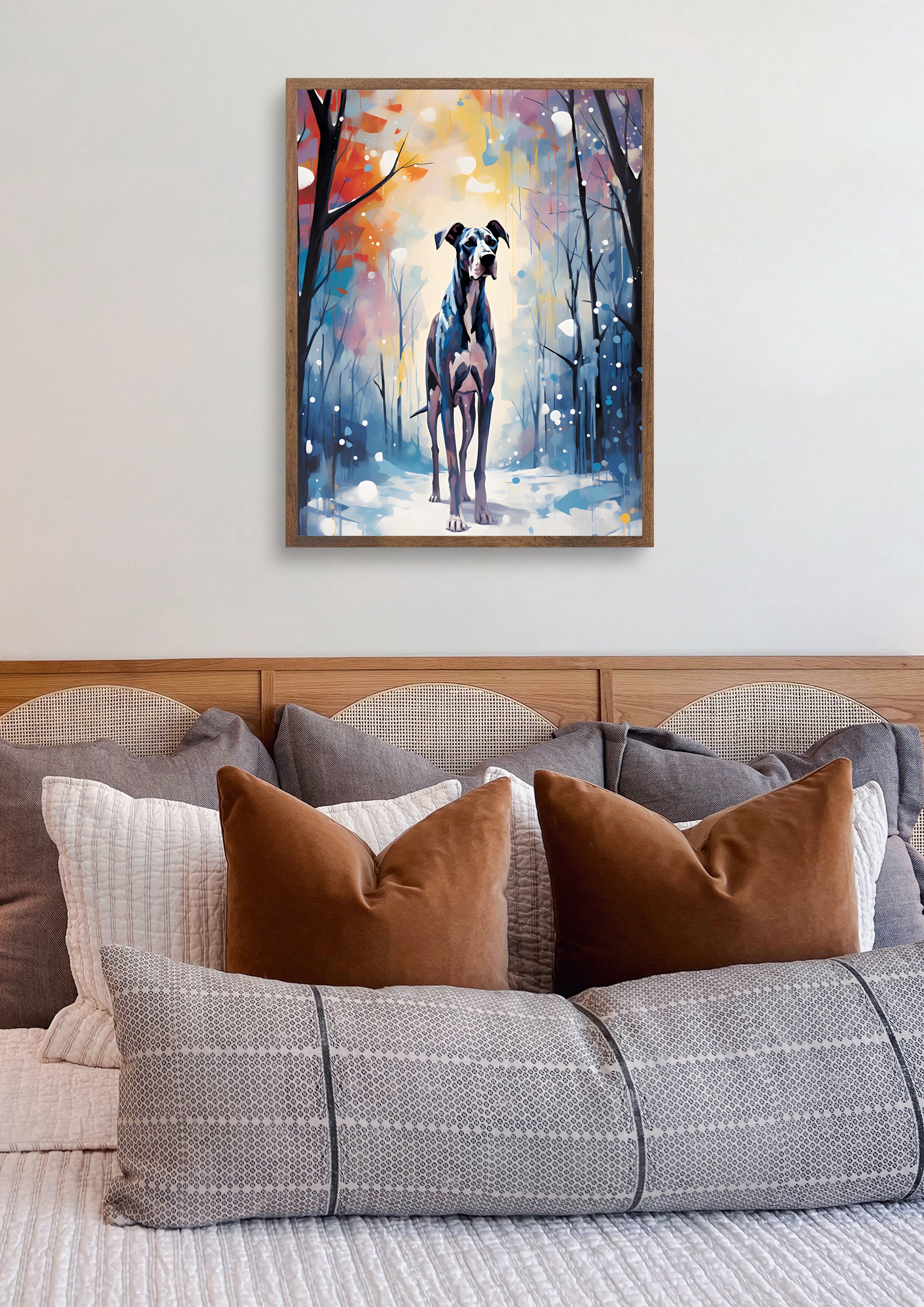 Great Dane Wall Art, Great Dane Art Print, Great Dane Painting, Great ...
