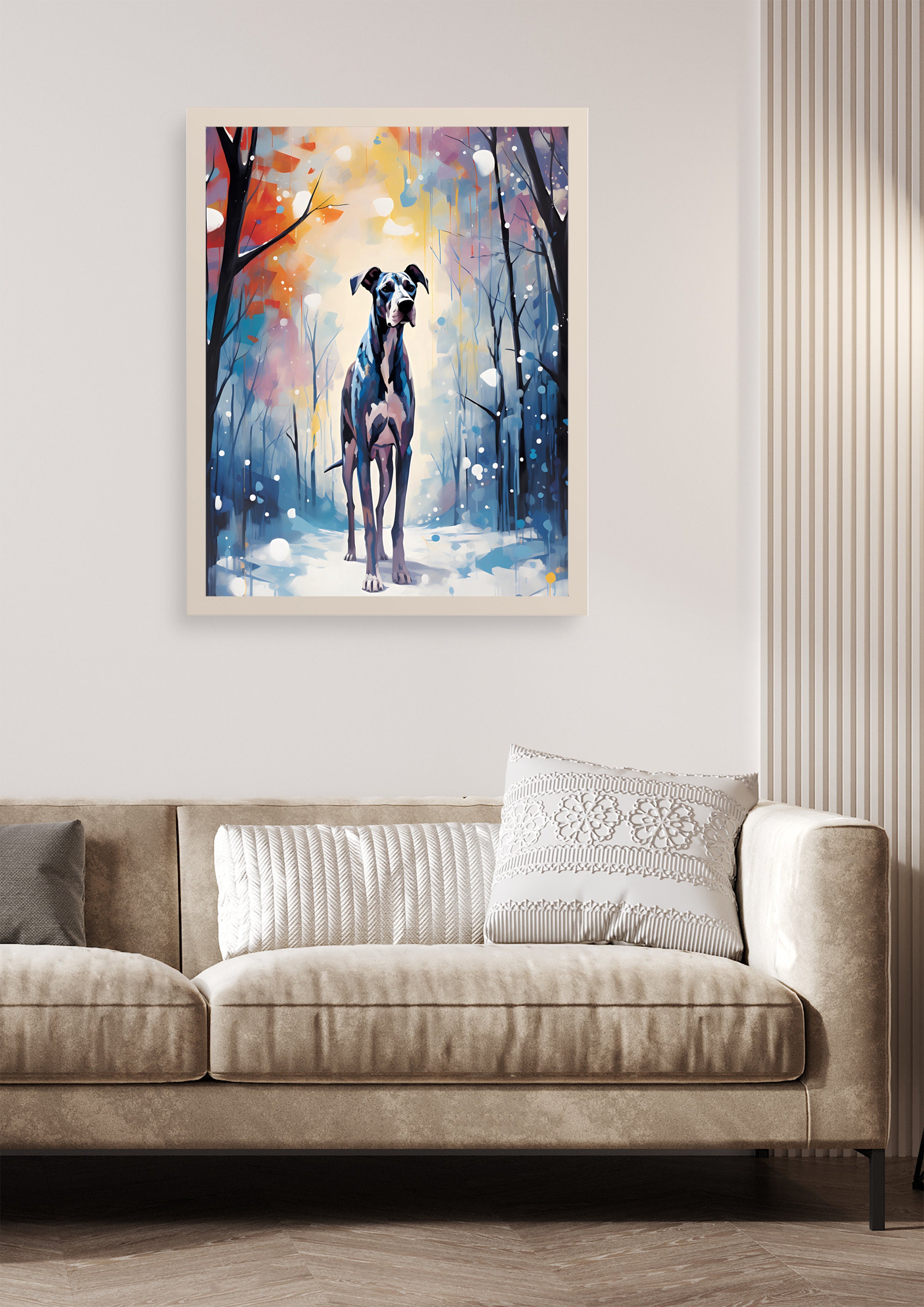 Great Dane Wall Art, Great Dane Art Print, Great Dane Painting, Great ...