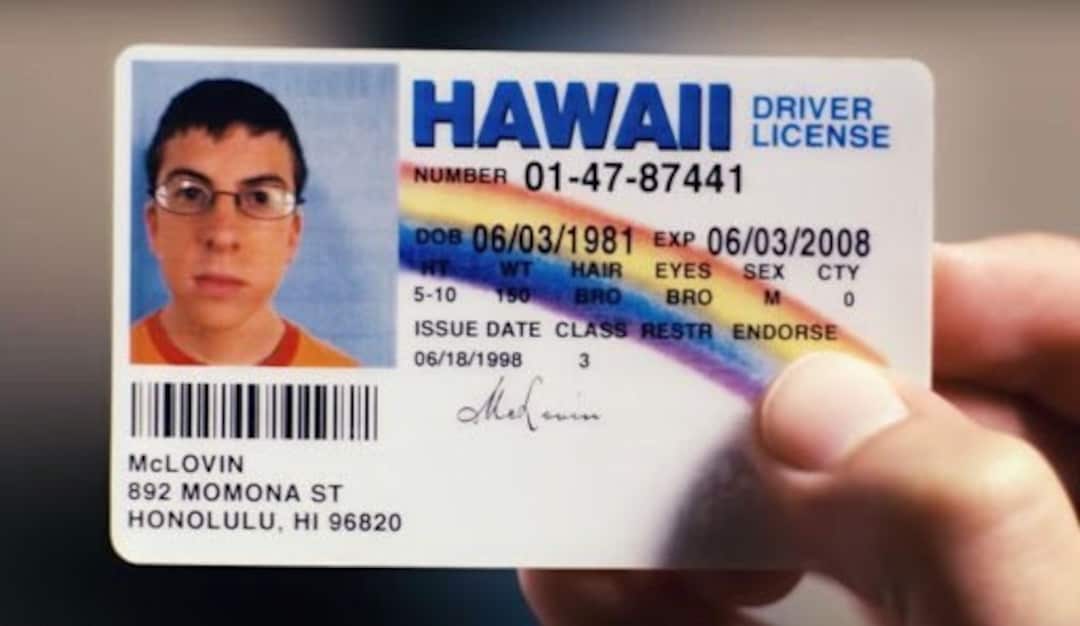 Mclovin SUPERBAD Plastic ID Card Film Novelty Prop Replica with or Without Custom Photo - Etsy
