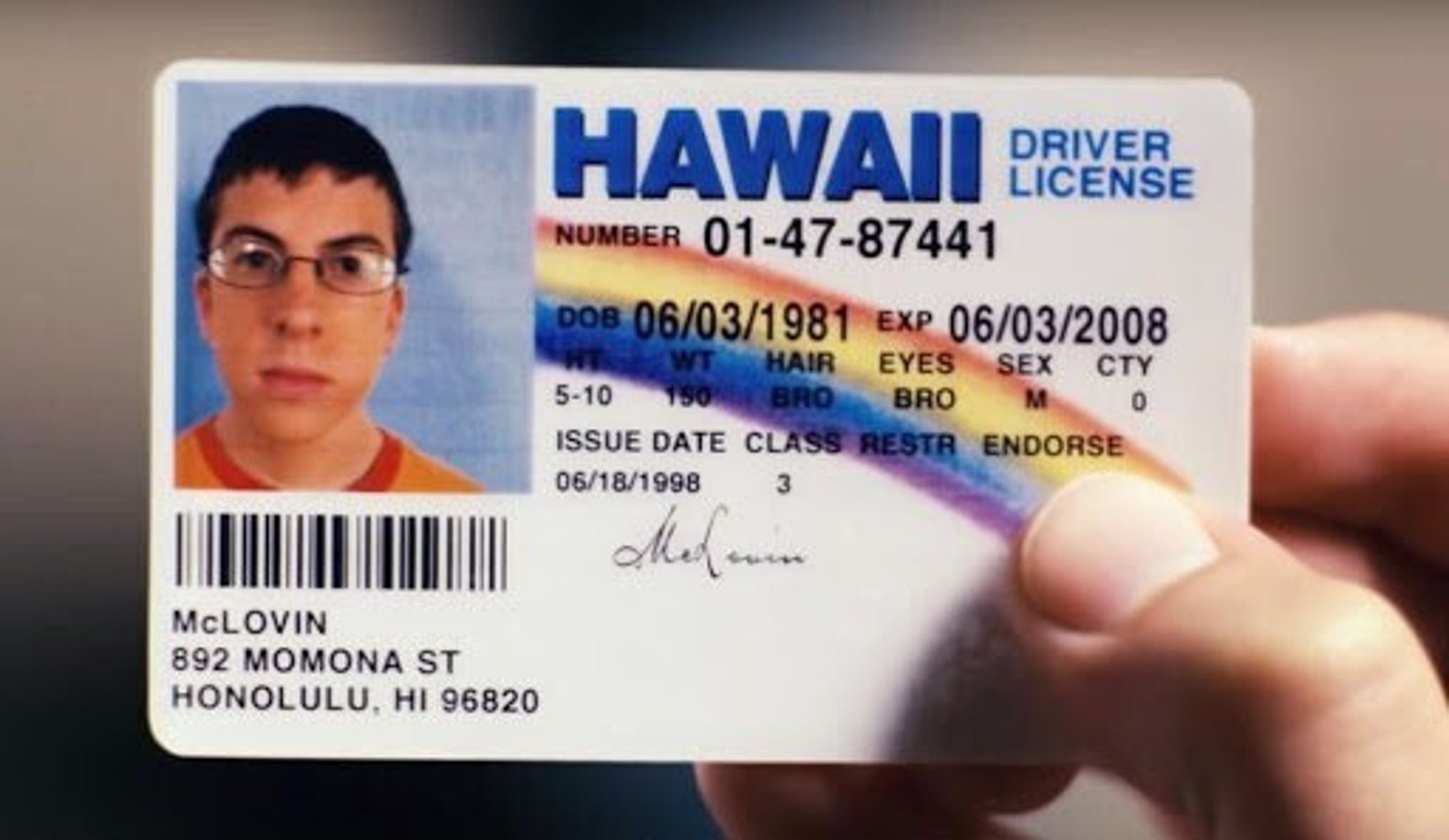 Mclovin SUPERBAD Plastic ID Card Film Novelty Prop Replica with or ...