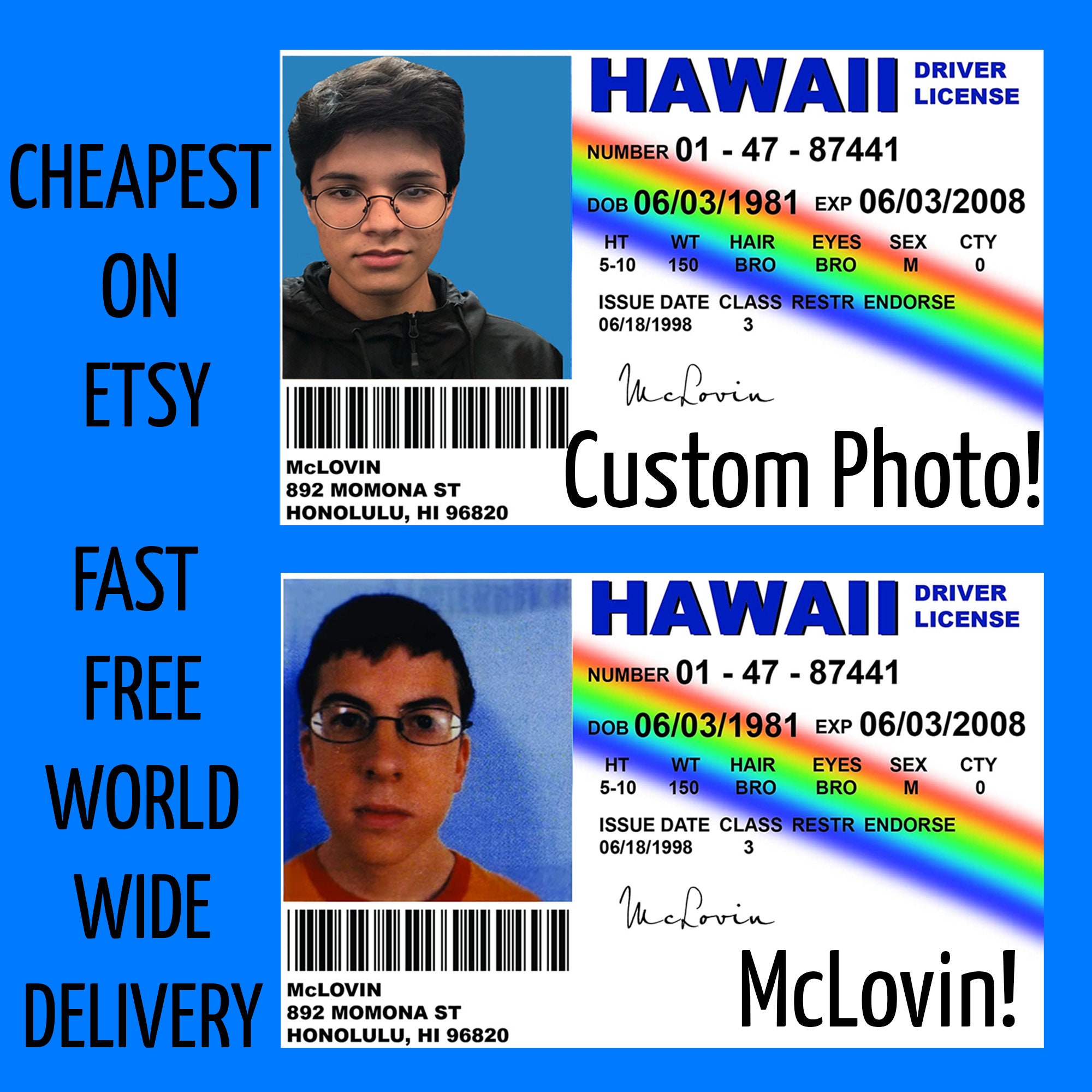 Mclovin SUPERBAD Plastic ID Card Film Novelty Prop Replica - Etsy