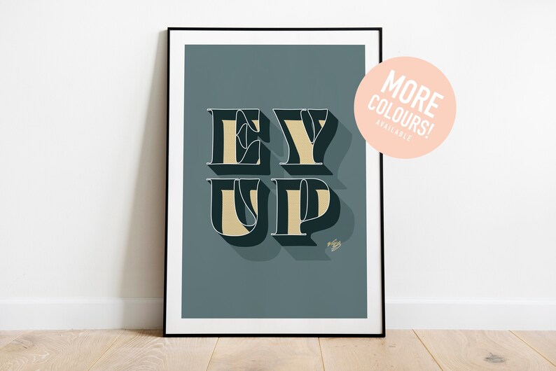 Yorkshire Typography Art Print (EY UP) - Yorkshire Sayings - Sheffield ...