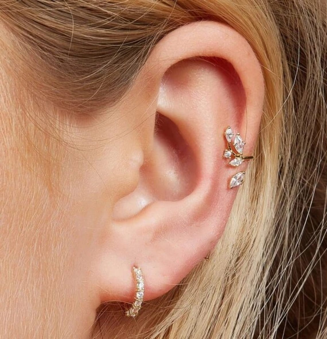 Non Pierced Ear Cuffear Cuff No Piercingleaf Ear Cuff10k - Etsy