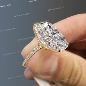 16.8CT Radiant Cut Engagement Ring,solitaire Radiant Moissanite Ring ...