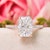 9.9 CT Large Emerald Cut Moissanite Ring Big Solitaire Emerald Cut Engagement Ring Hidden Halo ...
