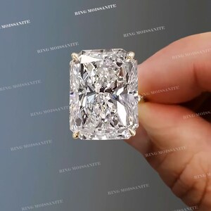 16.8CT Radiant Cut Engagement Ring,solitaire Radiant Moissanite Ring ...