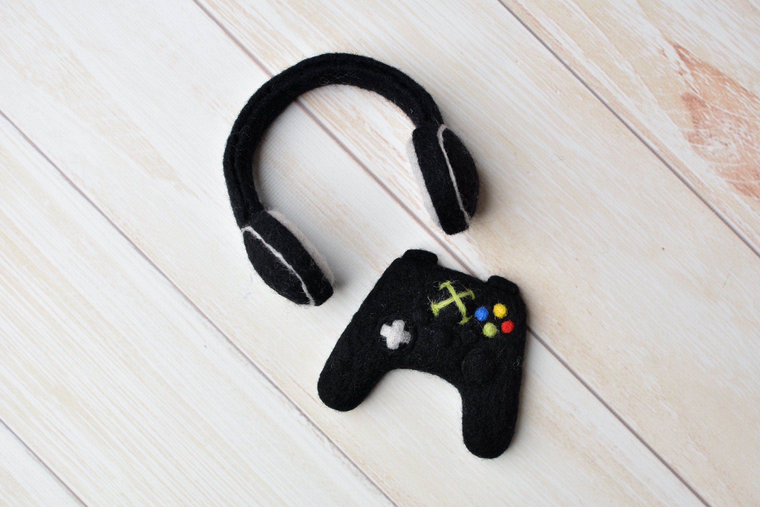 Newborn Headphones and Gamepad Set Felted Xbox Controller Wool Xbox ...