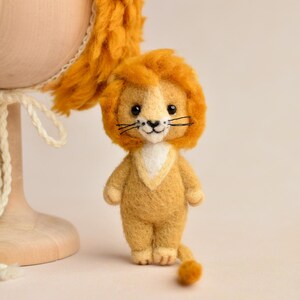 Newborn Lion Set, Wool Lion Hat, Needle Felted Lion Cub, Baby Coming ...