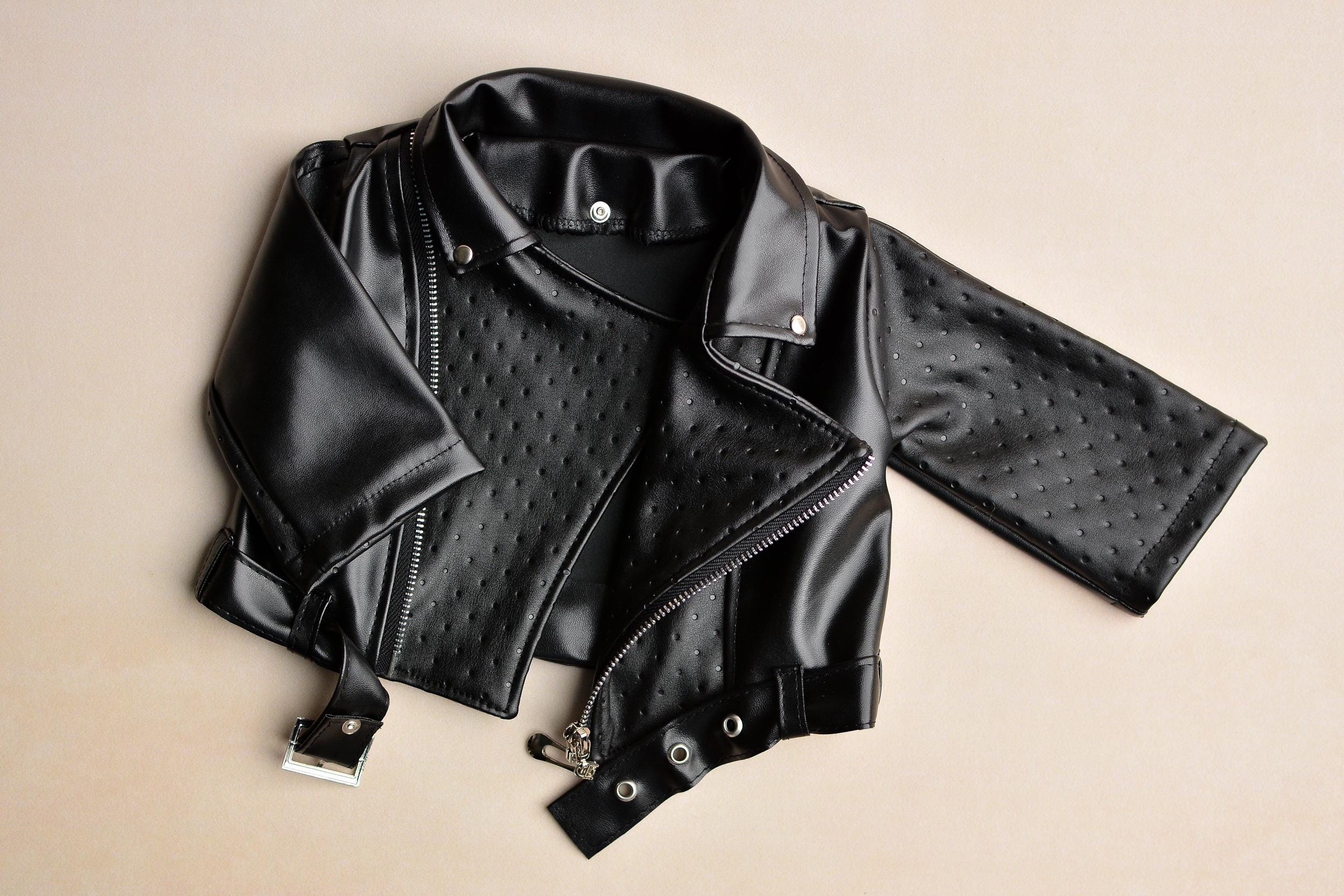 Newborn Eco Leather Jacket, Baby Rocker & Biker Outfit, Boy and Girl ...