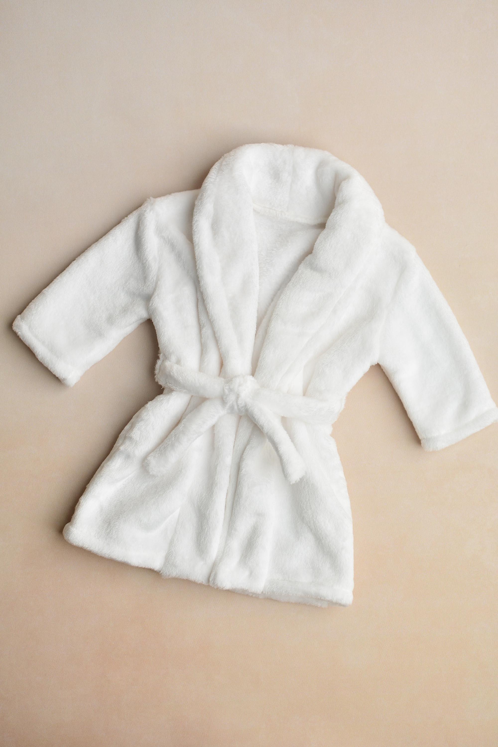Baby Bathrobe Outfit, Newborn SPA Costume, White Slippers, Soft Towel ...