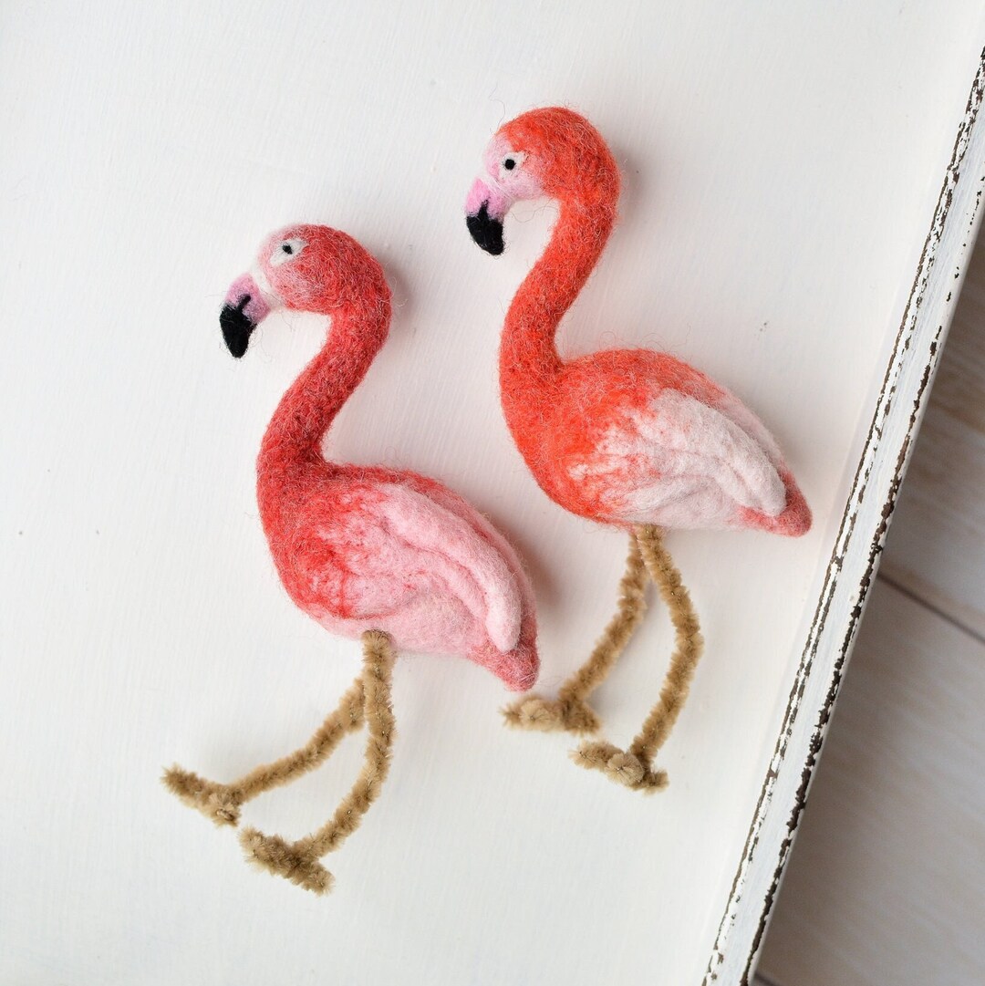 Felted Flamingo Toy Bird Lover Gift Red Wool Flamingo Baby Shower Gift ...