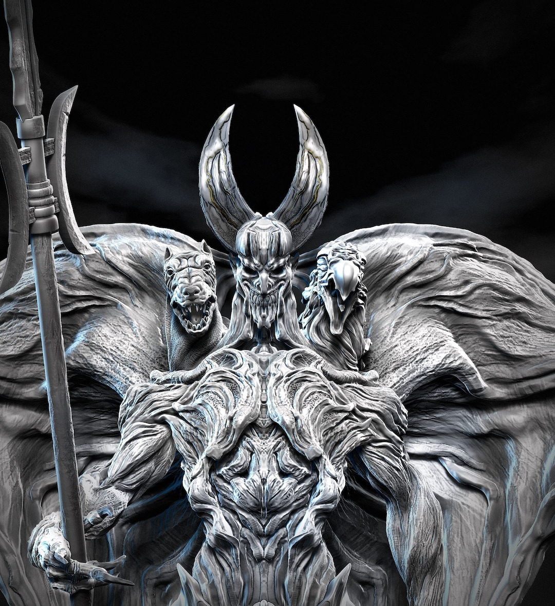 Demon Bune Sculpture Duke Bune Statue 3D Printed Resin - Etsy