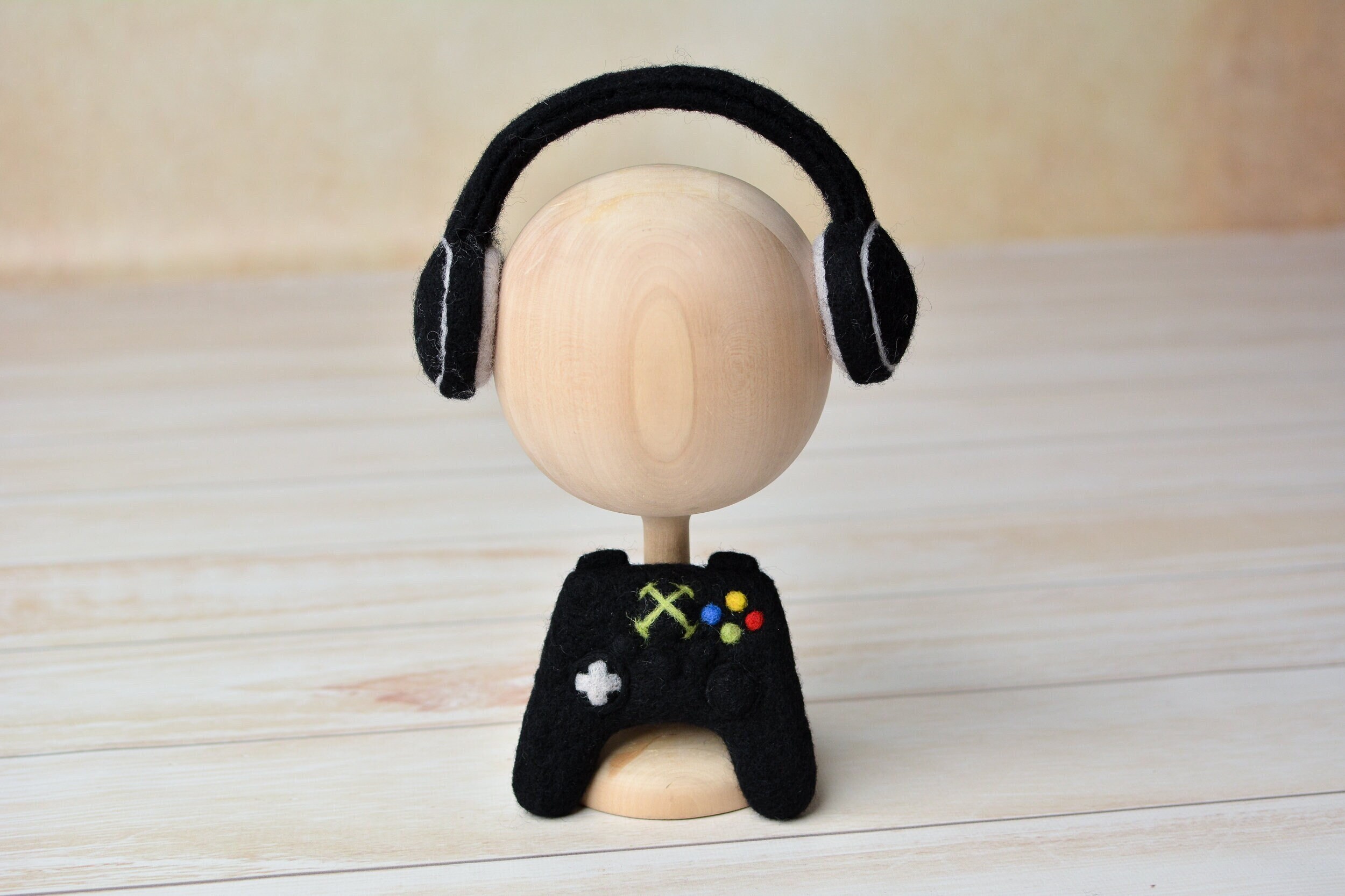 Newborn Headphones and Gamepad Set Felted Xbox Controller Wool Xbox ...