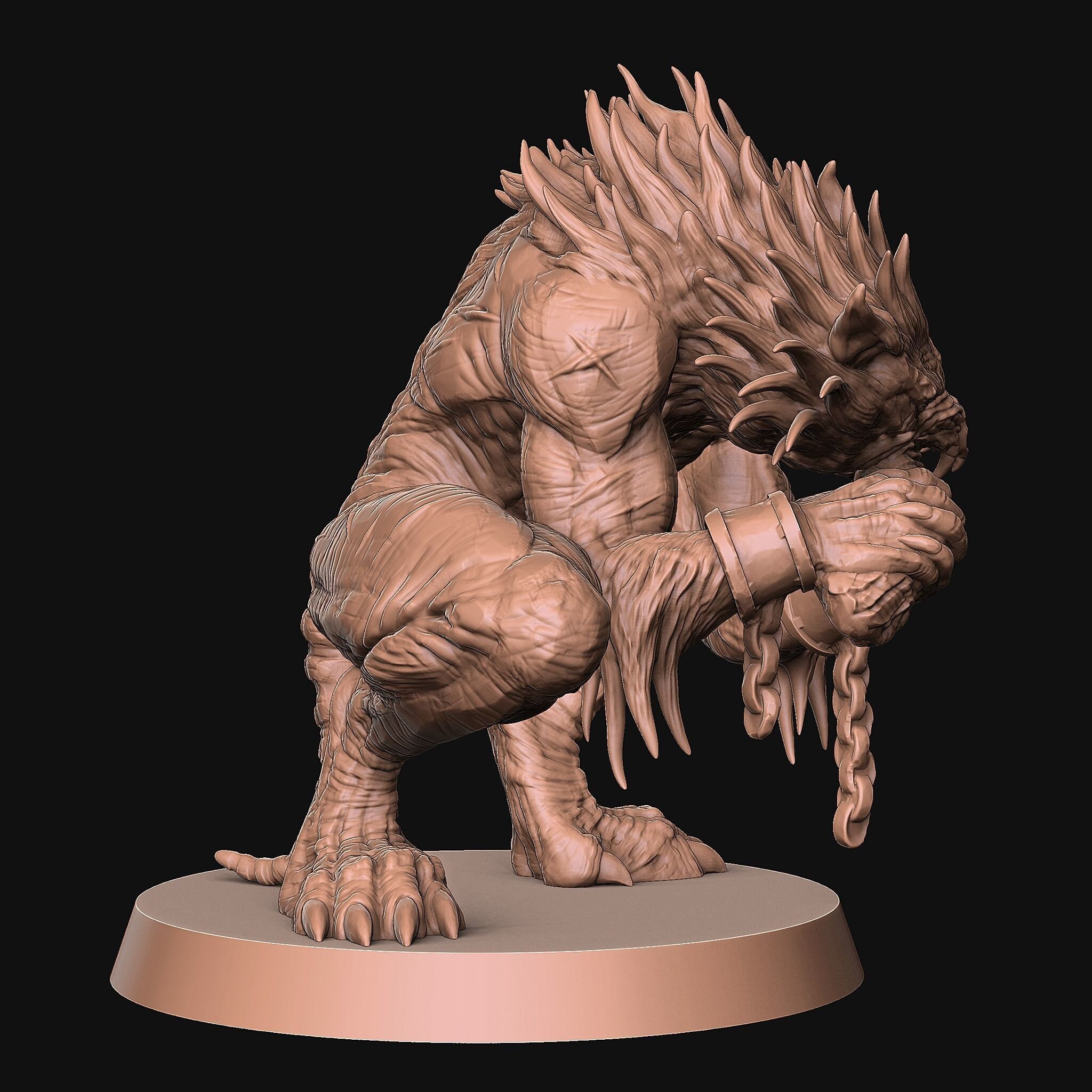 Undead Werewolf Sculpture Horror Statue 3D Printed Resin - Etsy