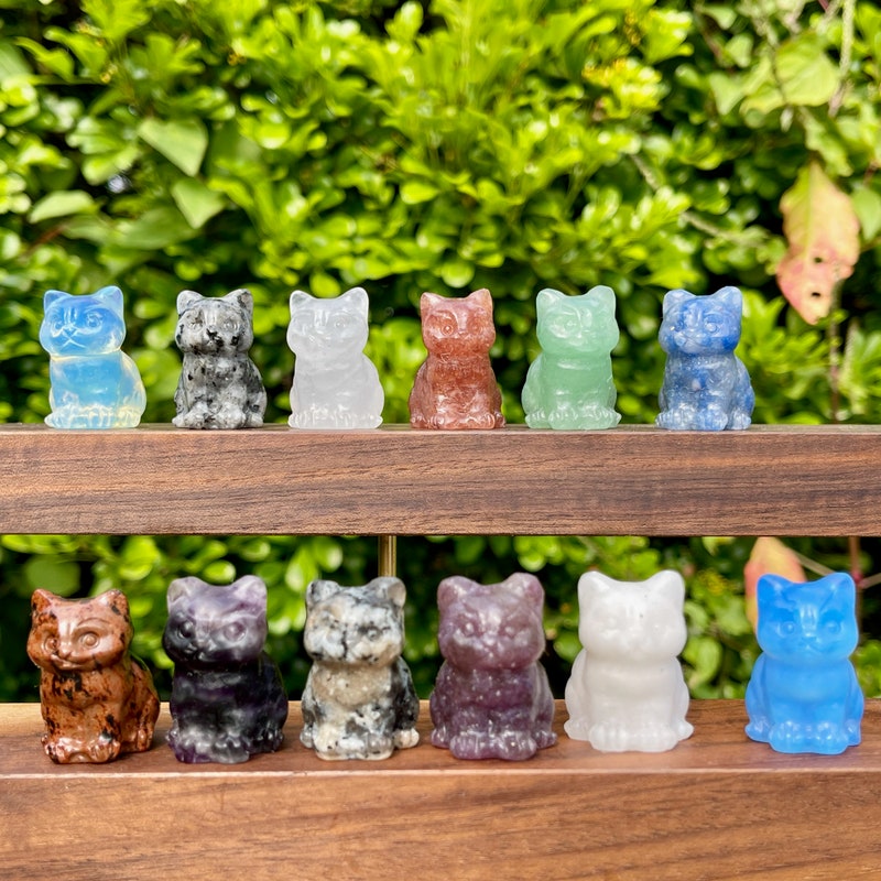 Glass Cat Figurine - Etsy