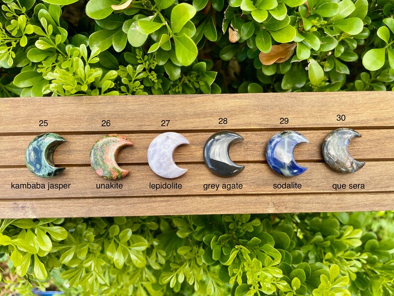Gemstone Crescent Moon Crystal Crescent Moon Mini for - Etsy