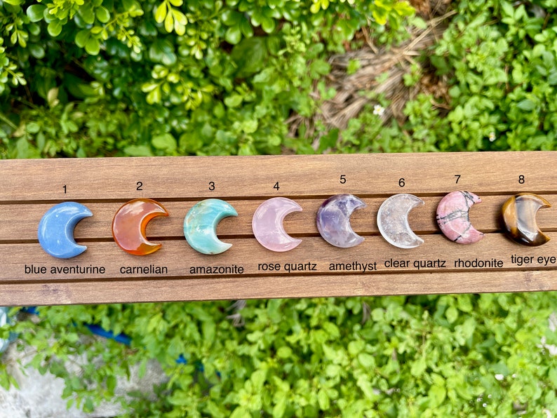 Gemstone Crescent Moon Crystal Crescent Moon Mini for - Etsy