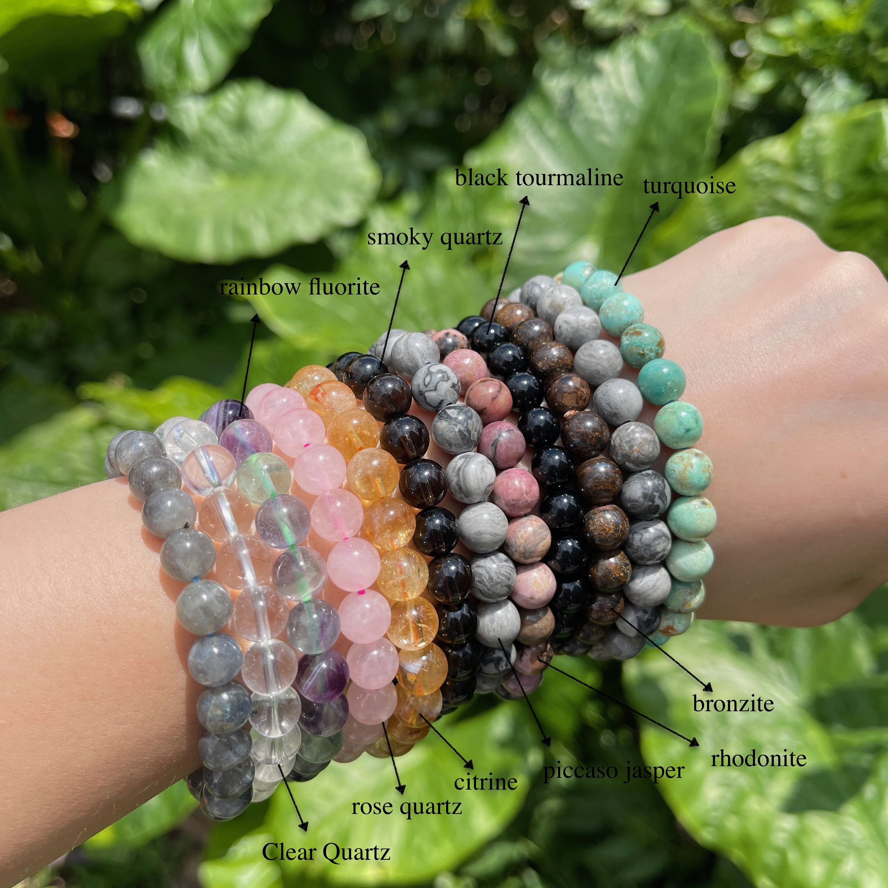 Gemstone Bracelets for Women and Men Stretchy Crystal - Etsy