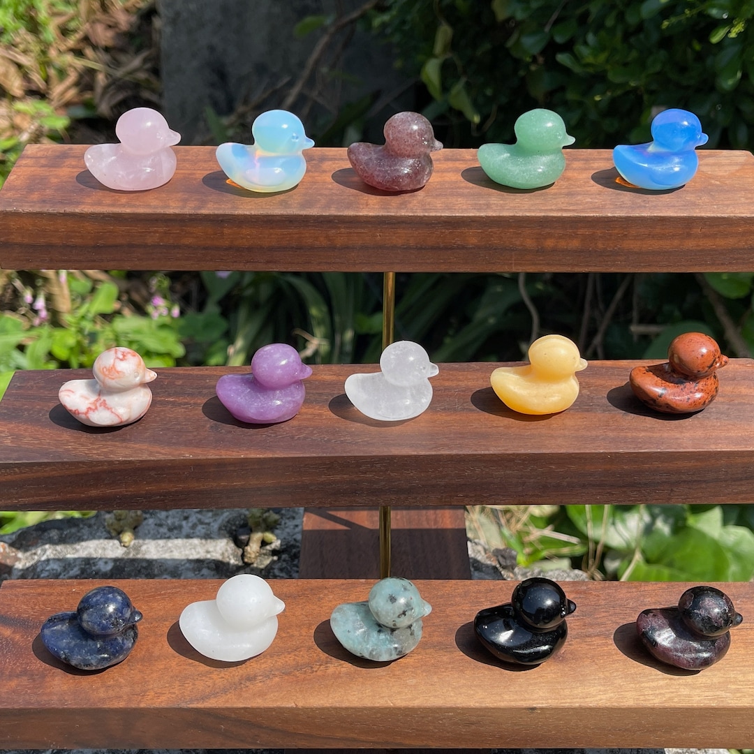 1.2'' Crystal Duck, Mini Crystal Carvings, Gemstone Duck, Yellow Jade ...