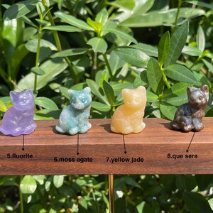 Mini Crystal Cat Carving: Gemstone Animal Figurine, Healing Crystals - Etsy