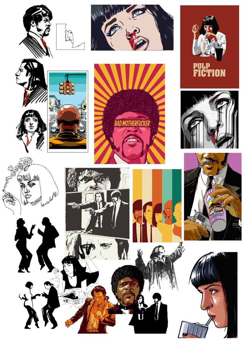 Svg Pdf Dxf Pulp Fiction 38 Image Bundle Etsy
