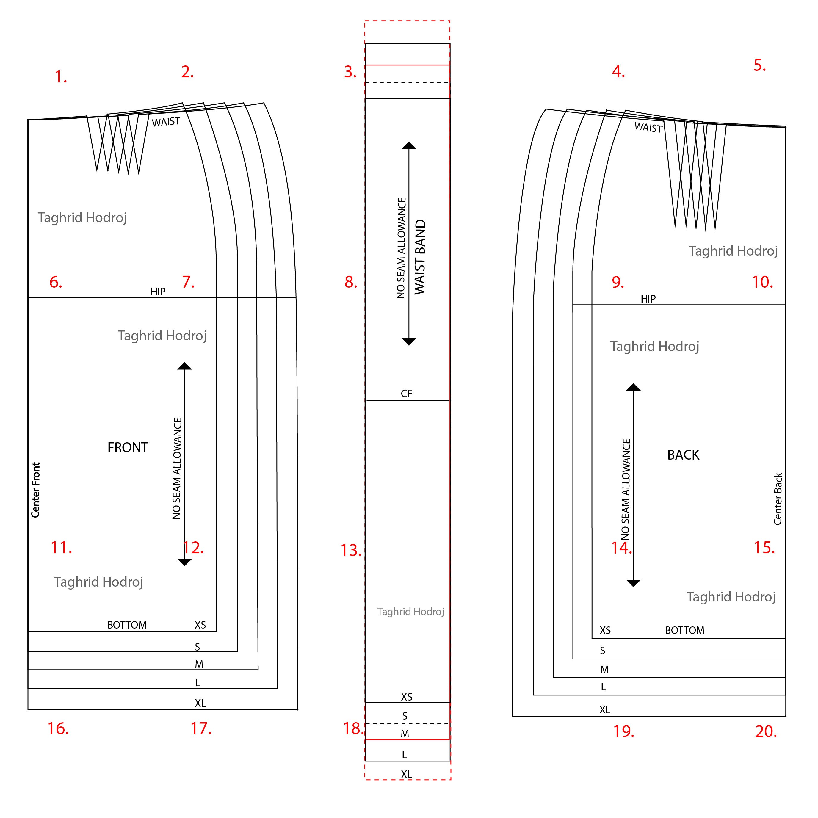 Basic Pencil Skirt Block Pattern With Darts - Etsy Canada