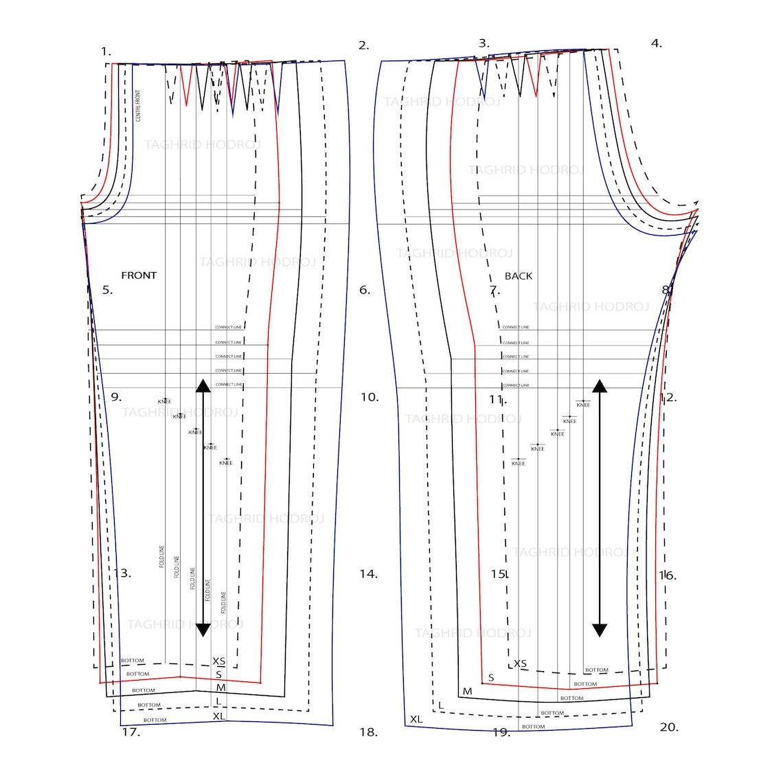 Basic Trousers Pattern With Pleats - Etsy