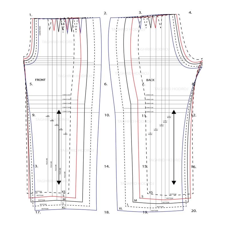 Basic Trousers Pattern With Pleats - Etsy