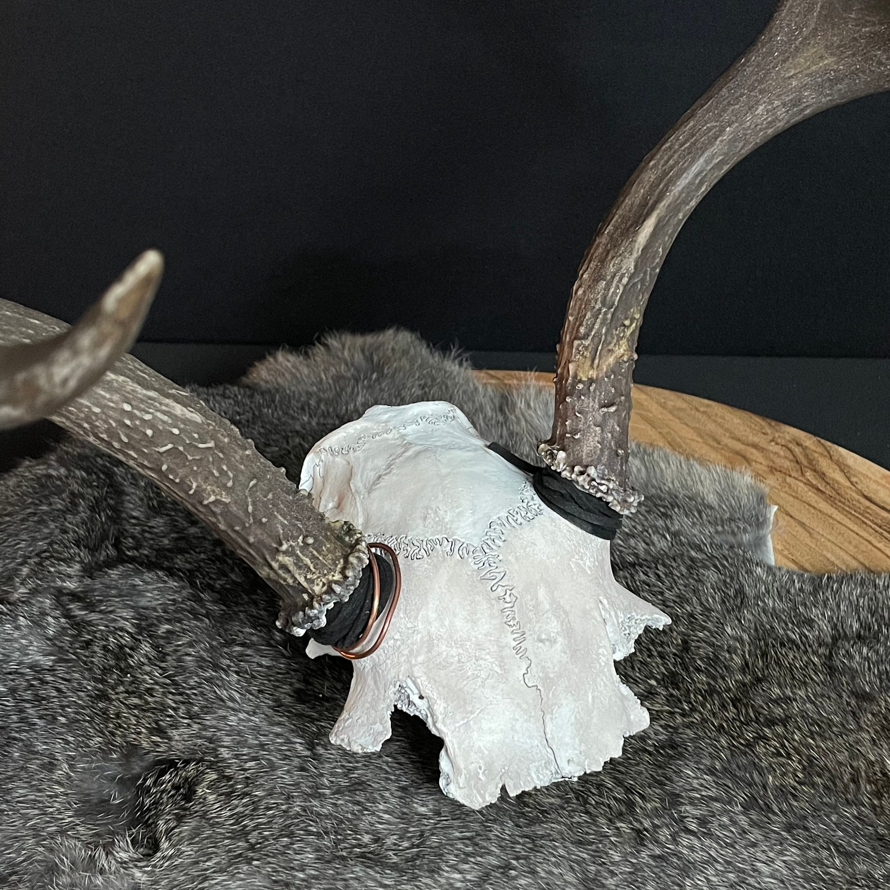 Aged Antler Deer Skull Cap - Etsy