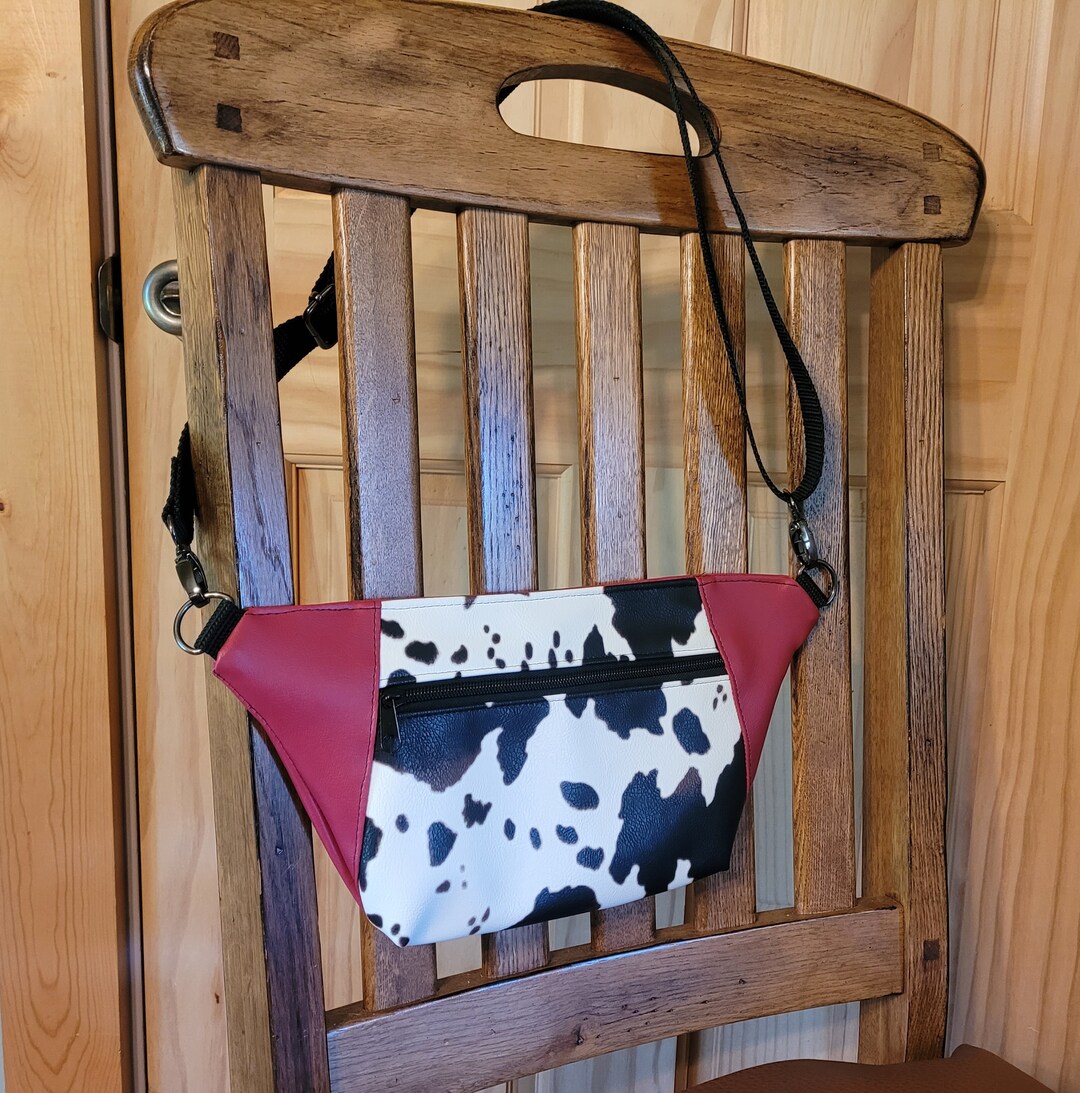 Hip Pouch, Dayna Pack, Red Vinyl and Faux Cowhide - Etsy