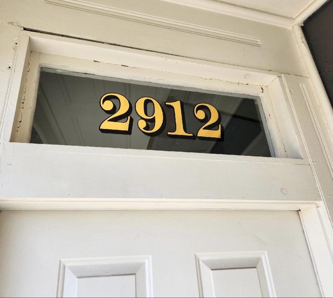 Vintage Gold Numbers for Transom Fanlight House Numbers Gold and Black ...