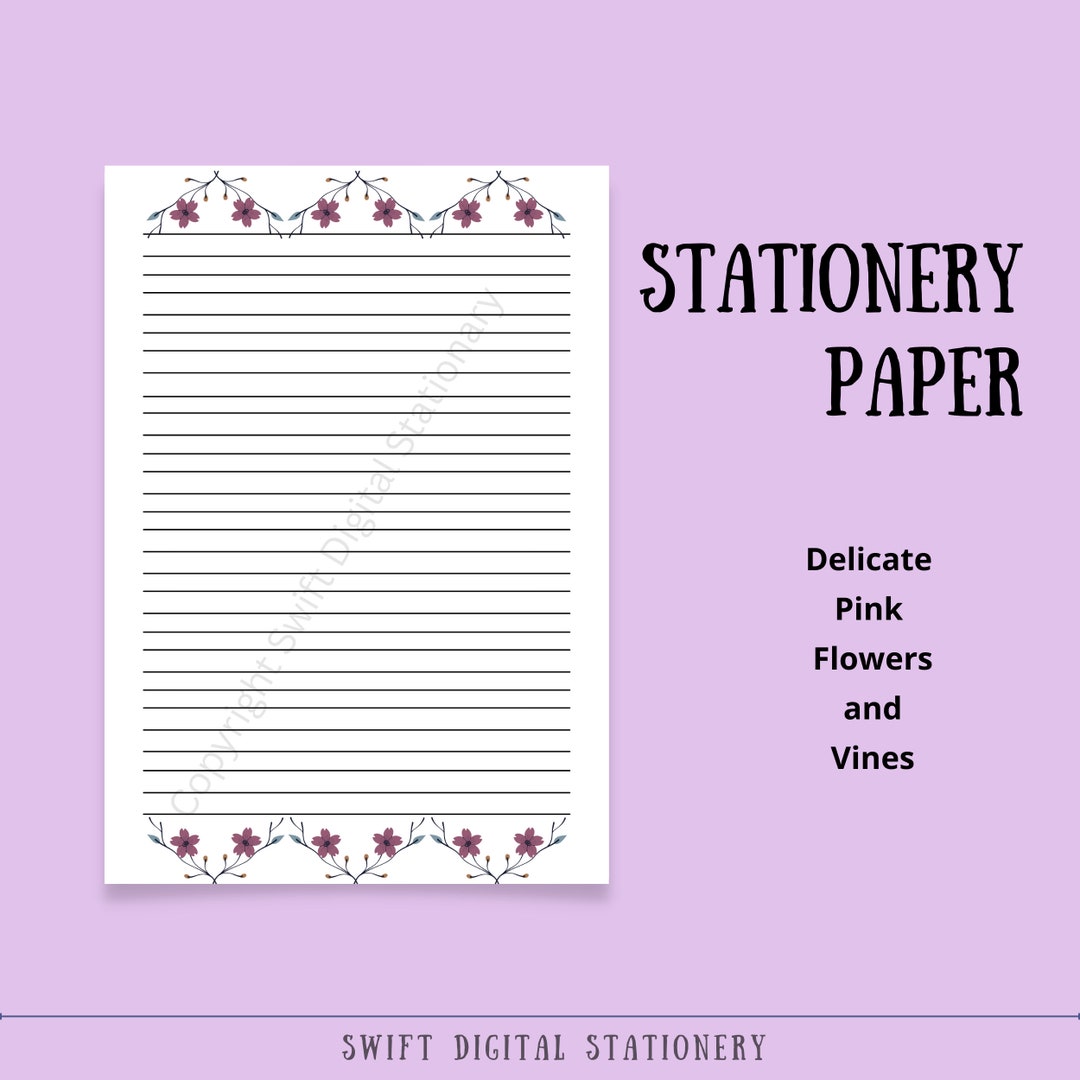 Printable Stationery Letter Set ~ 6 Unique Designs ~ Digital Download ...