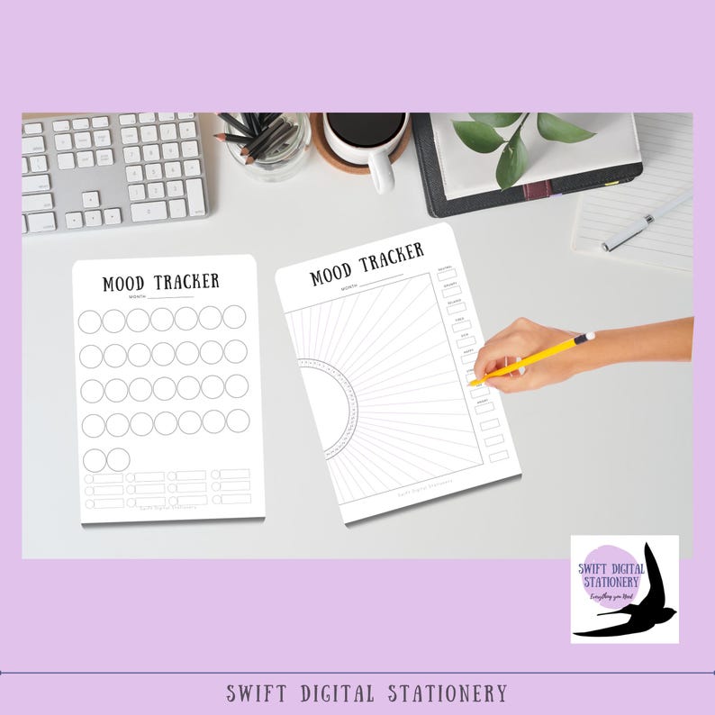 Printable Mood Tracker Bundle | 8 Designs - Instructions | Self-care ...