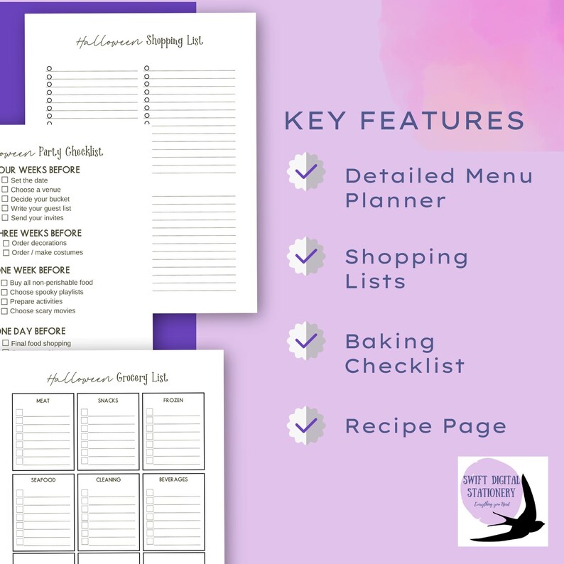 Black and White Printable Halloween Party Planner Halloween Event ...