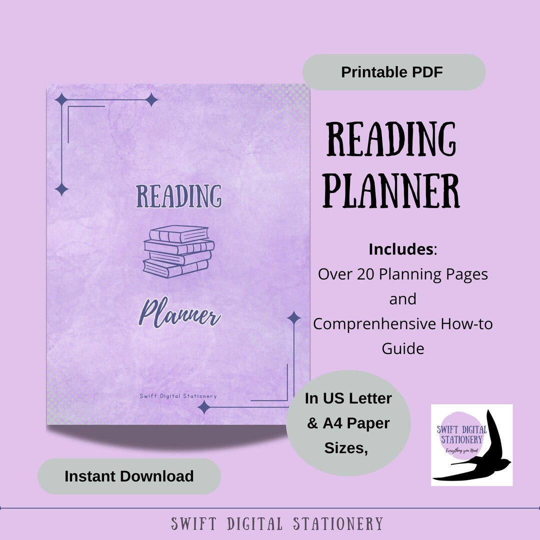 Reading Planner Printable | Book Tracker Journal | Reading Log | Book ...