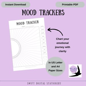 Printable Mood Tracker Bundle | 8 Designs - Instructions | Self-care ...
