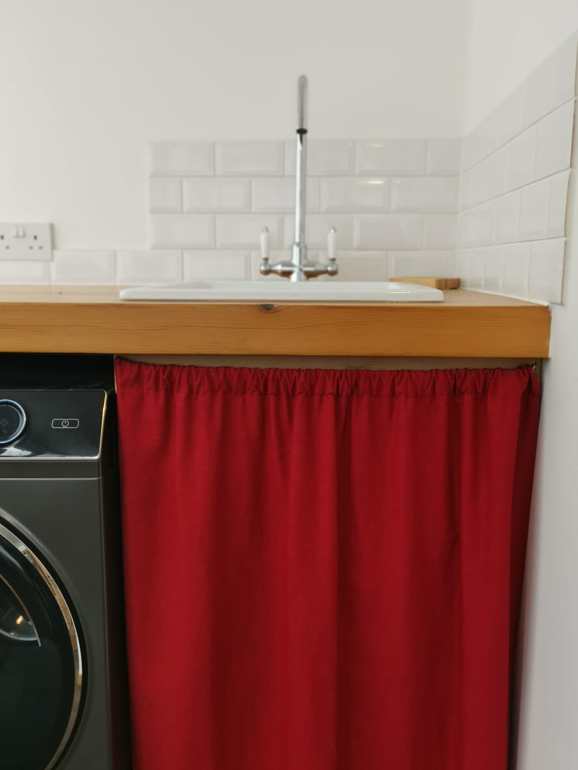 Linen Under Counter Curtain, Custom Sizes up to a Maximum Length of ...