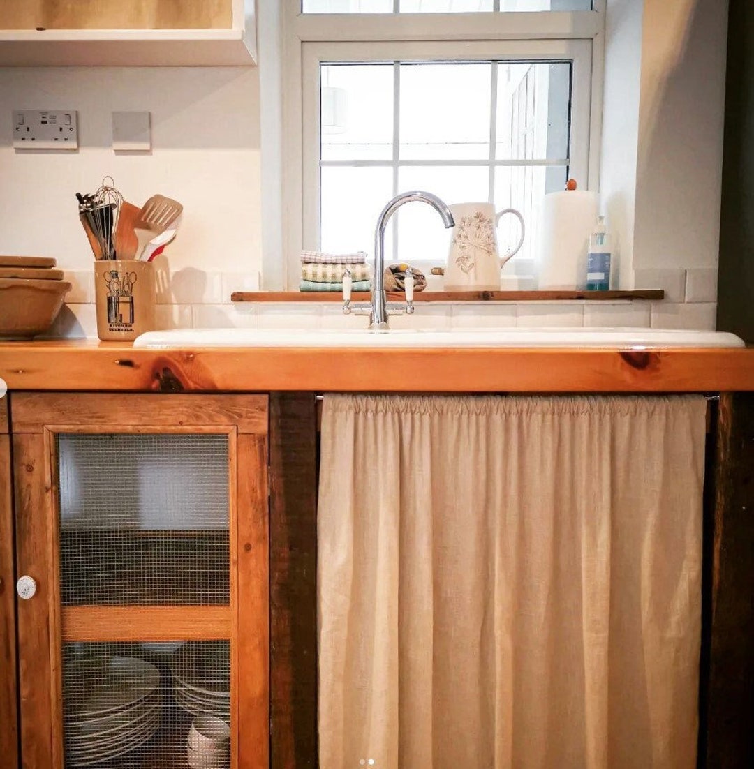 Linen Under Counter Curtain, Custom Sizes up to a Maximum Length of ...