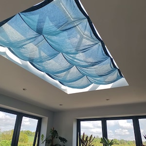 Skylight, Rooflight, Lantern Retractable Curtain in 100% Cotton Muslin ...