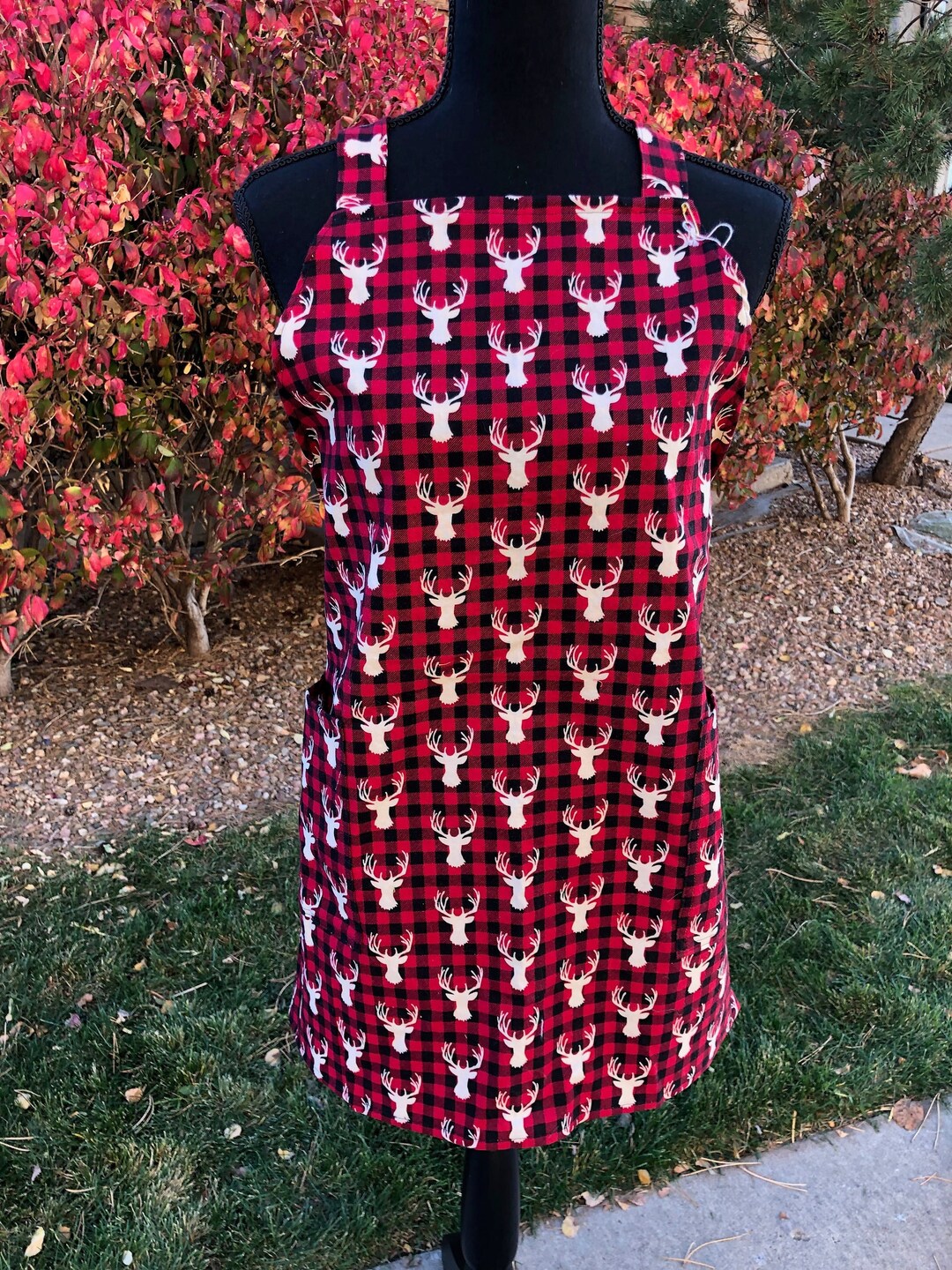 Plaid Deer Butcher Apron one Size - Etsy