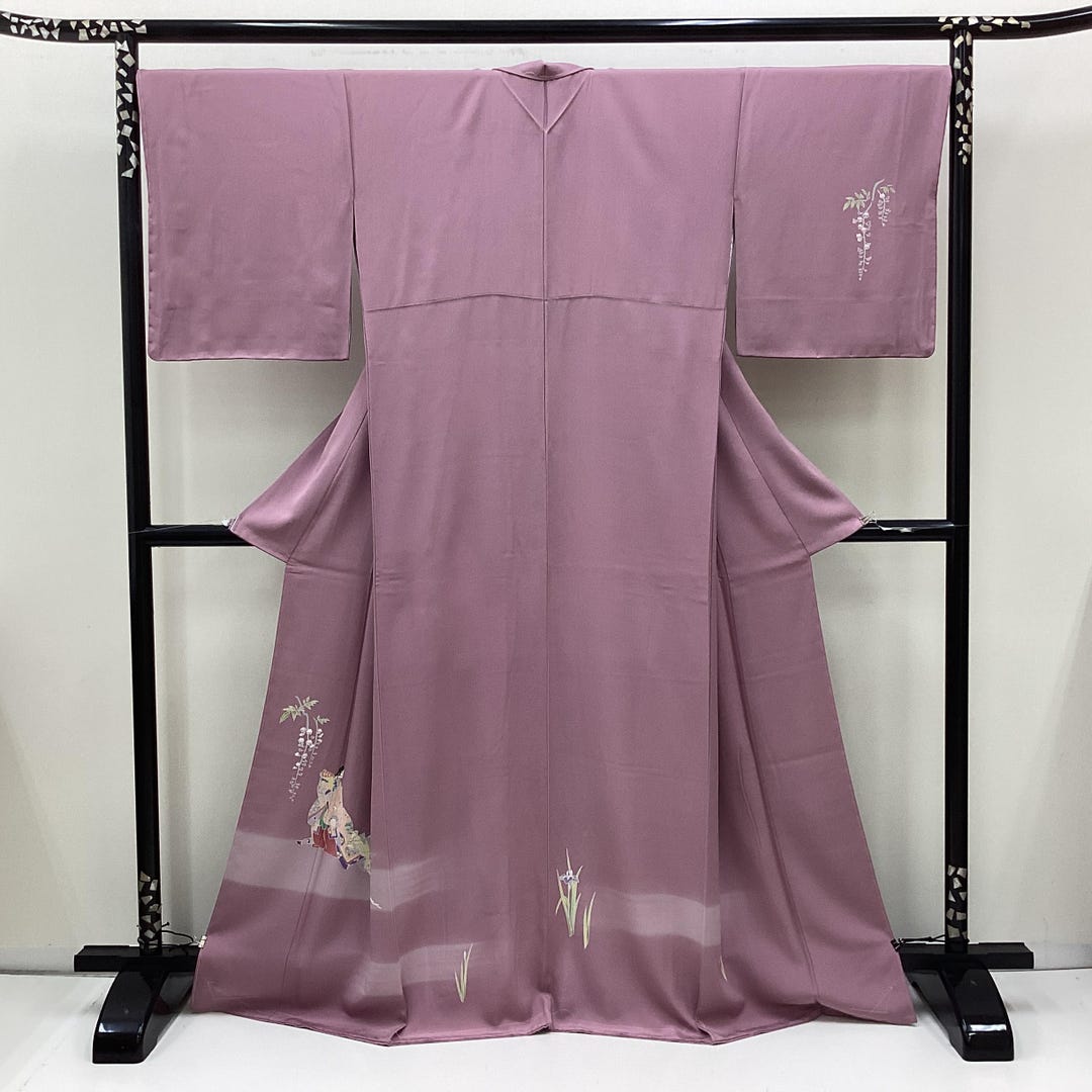 K100 Vintage Silk Wedding Kimono (tsukesage) : Purple Gold / Samurai ...
