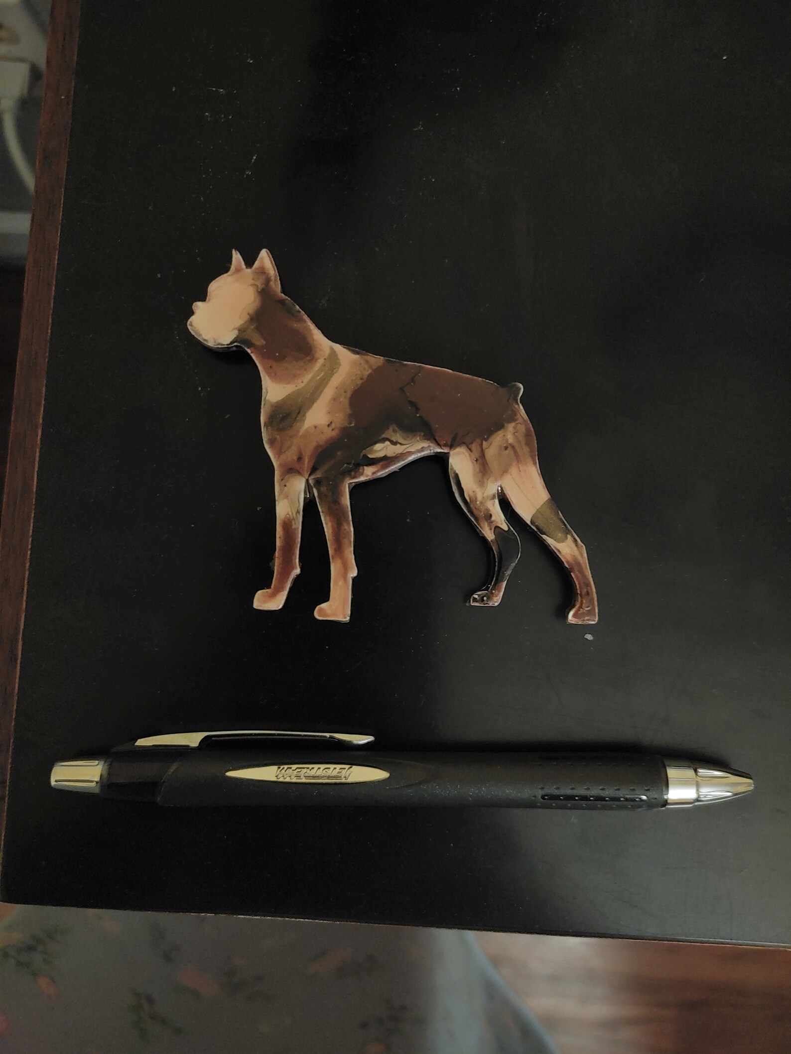 Boxer Dog Wooden Magnet in Brown Gold and Black - Etsy