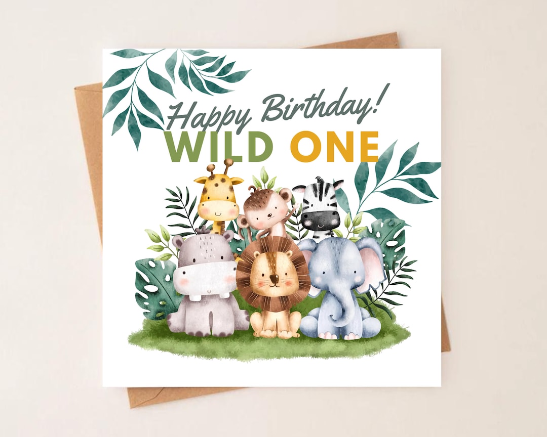 Happy Birthday Card Wild One Card Card for Her Card for - Etsy