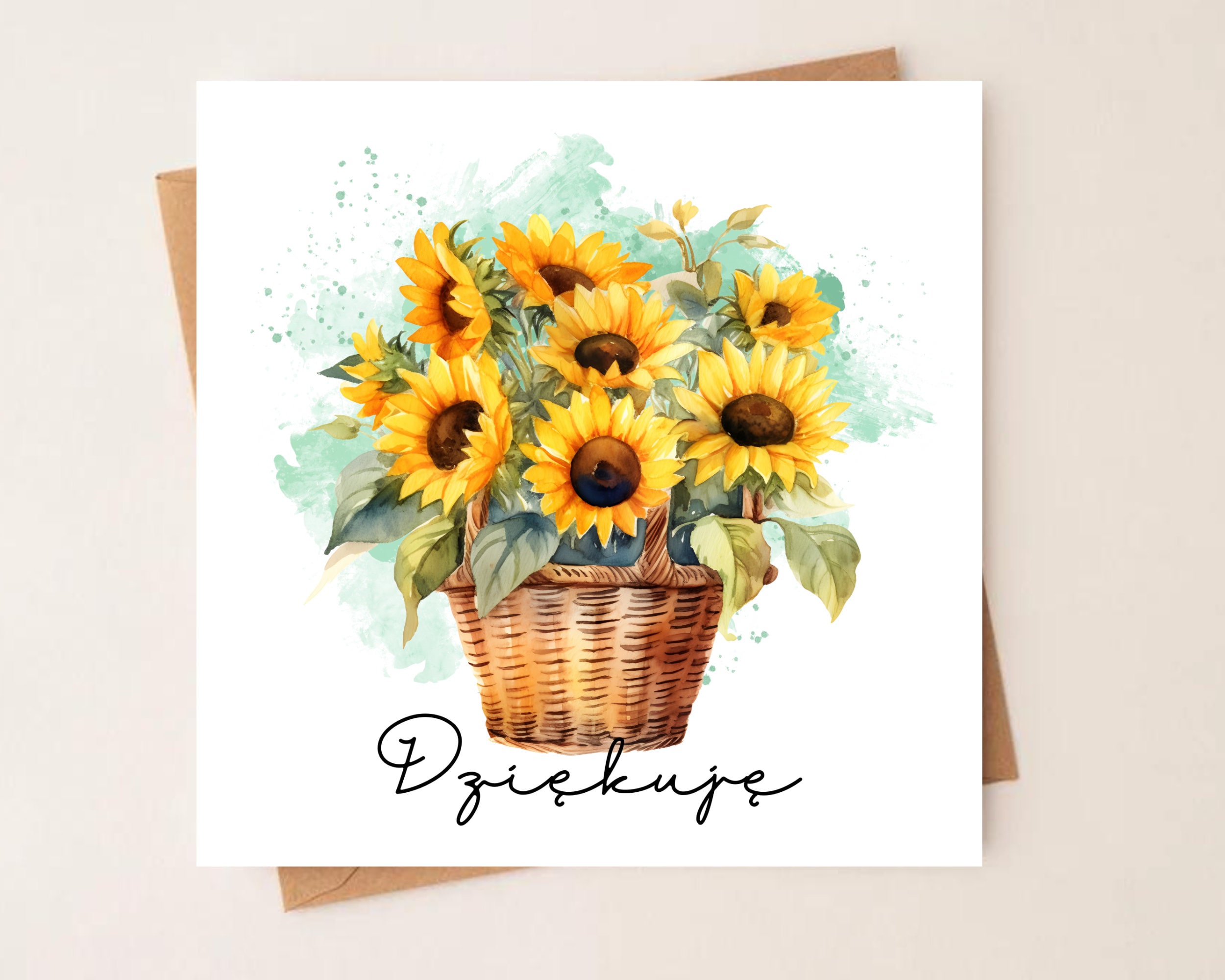 Dziękuję, Polish Thank You Card, Gratitude, Appreciation Card, Cards ...